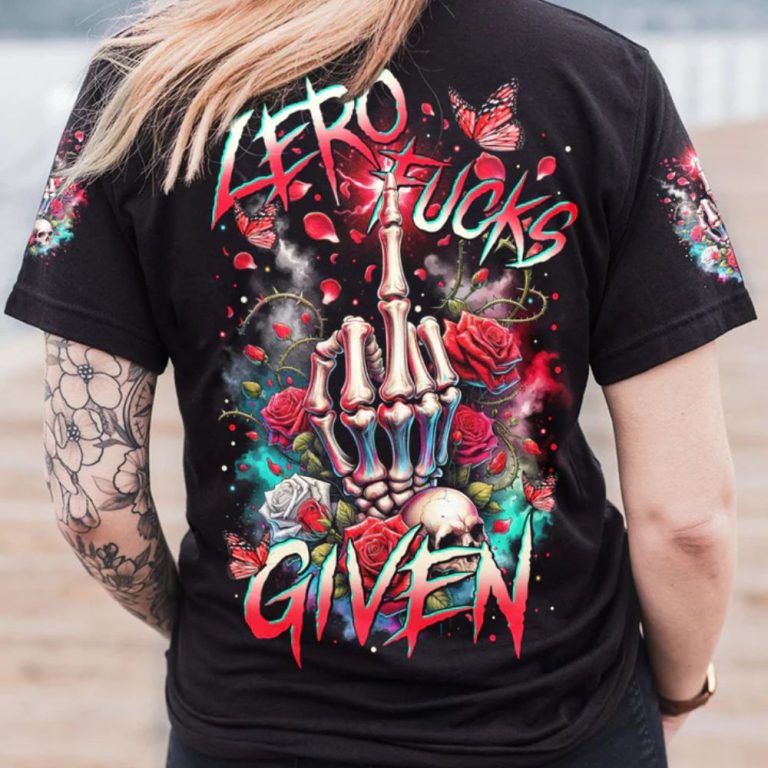 Roses Skull All Over T-Shirt Zero F Given - Viprogifts